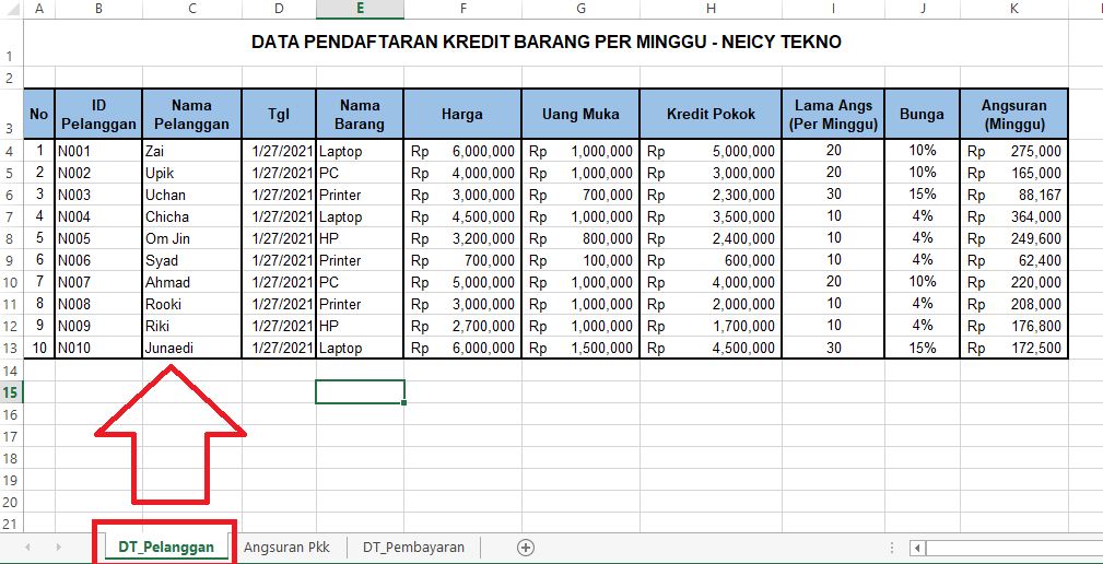 Rumus Excel Untuk Menampilkan Data dari Sheet Lain - Neicy Techno