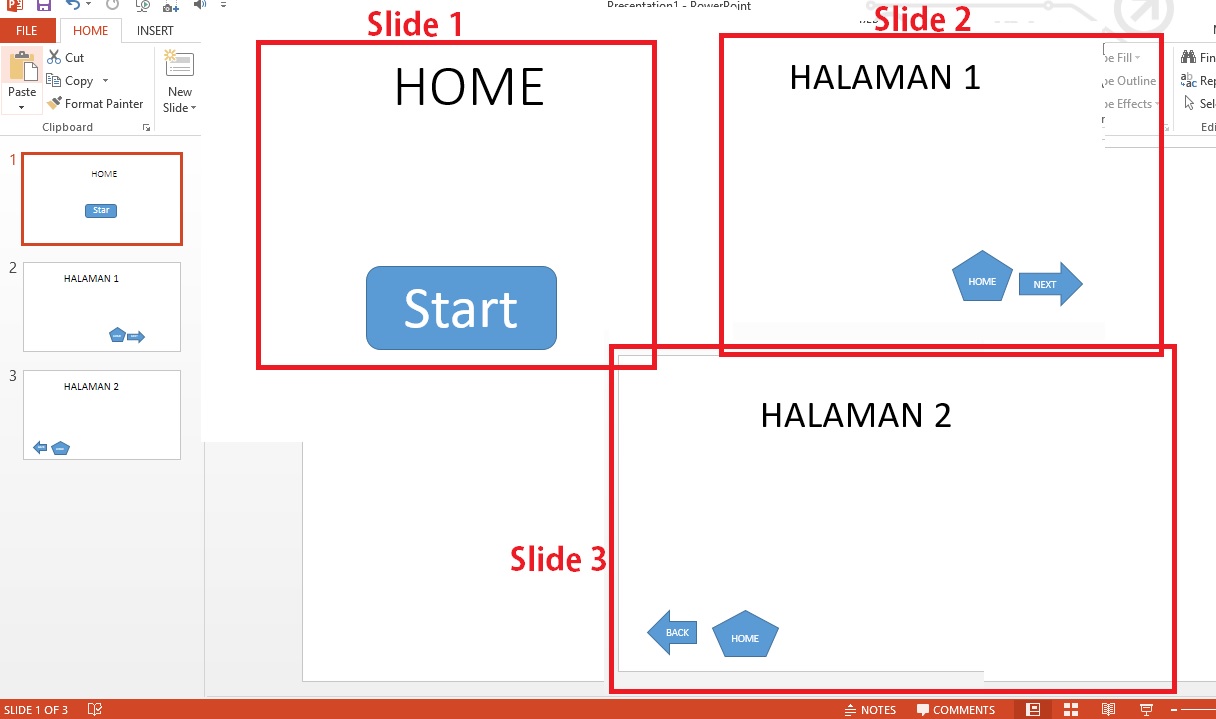 Tutorial Membuat Button Home, Back dan Next di PowerPoint - Neicy Techno