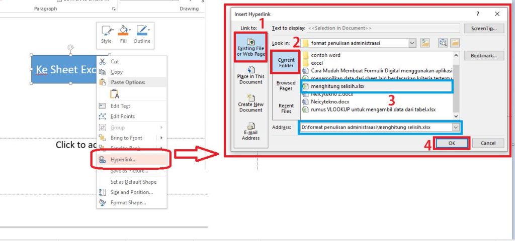 2 Cara Hyperlink PowerPoint ke Sheet Excel - Neicy Techno