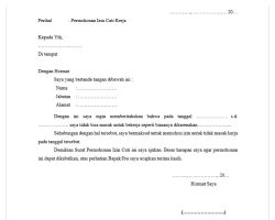 Contoh Surat Izin Tidak Masuk Kerja Simple doc/docx/word - Neicy Techno