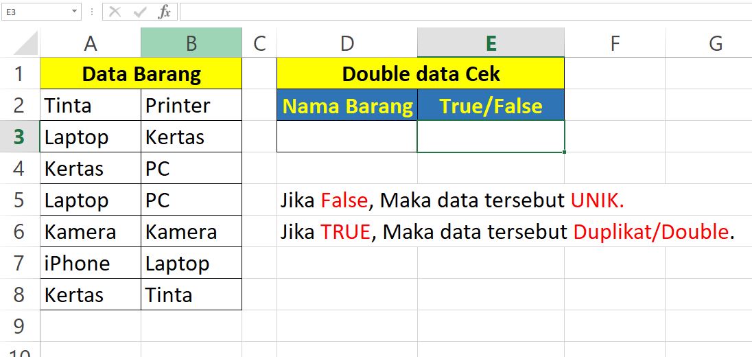 Cara Mengetahui Data Double di Excel - Neicy Techno