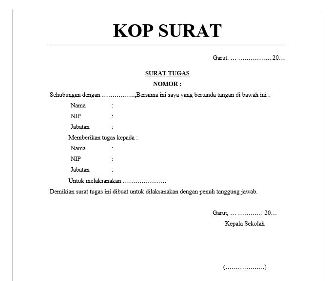 Download Contoh Surat Tugas Guru dari Kepala Sekolah doc/docx/word ...