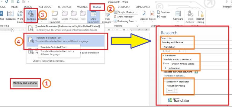 Cara Translate Bahasa Inggris ke Indonesia di Word - NeicyTekno