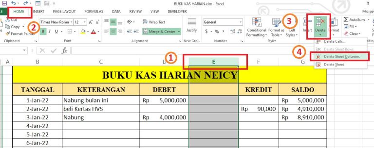 Cara Menghapus Kolom Kosong di Excel - NeicyTekno
