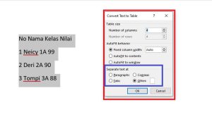 Cara Menggunakan Convert Text to Table Word - NeicyTekno