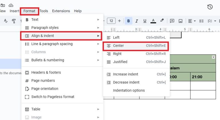 Cara Membuat Tulisan di Tengah Tabel Google Docs - NeicyTekno