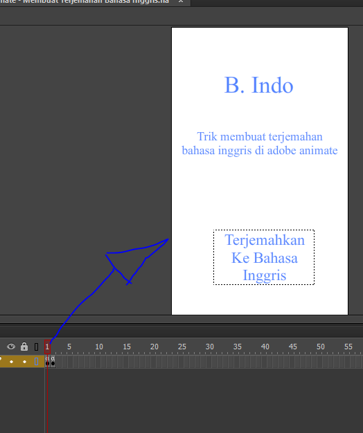 Membuat Terjemahan Bahasa Inggris di Adobe Animate - Neicy Techno